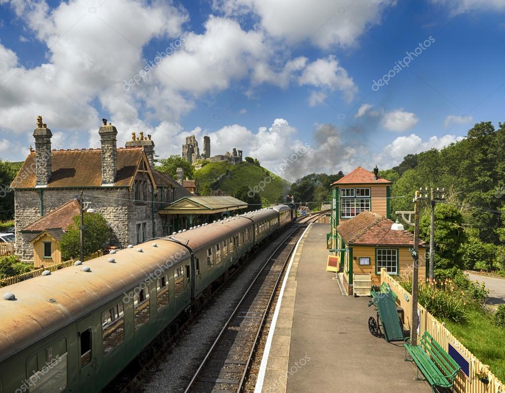 Steam Trains at Corfe Castle Station — Stock Photo © flotsom #24095929