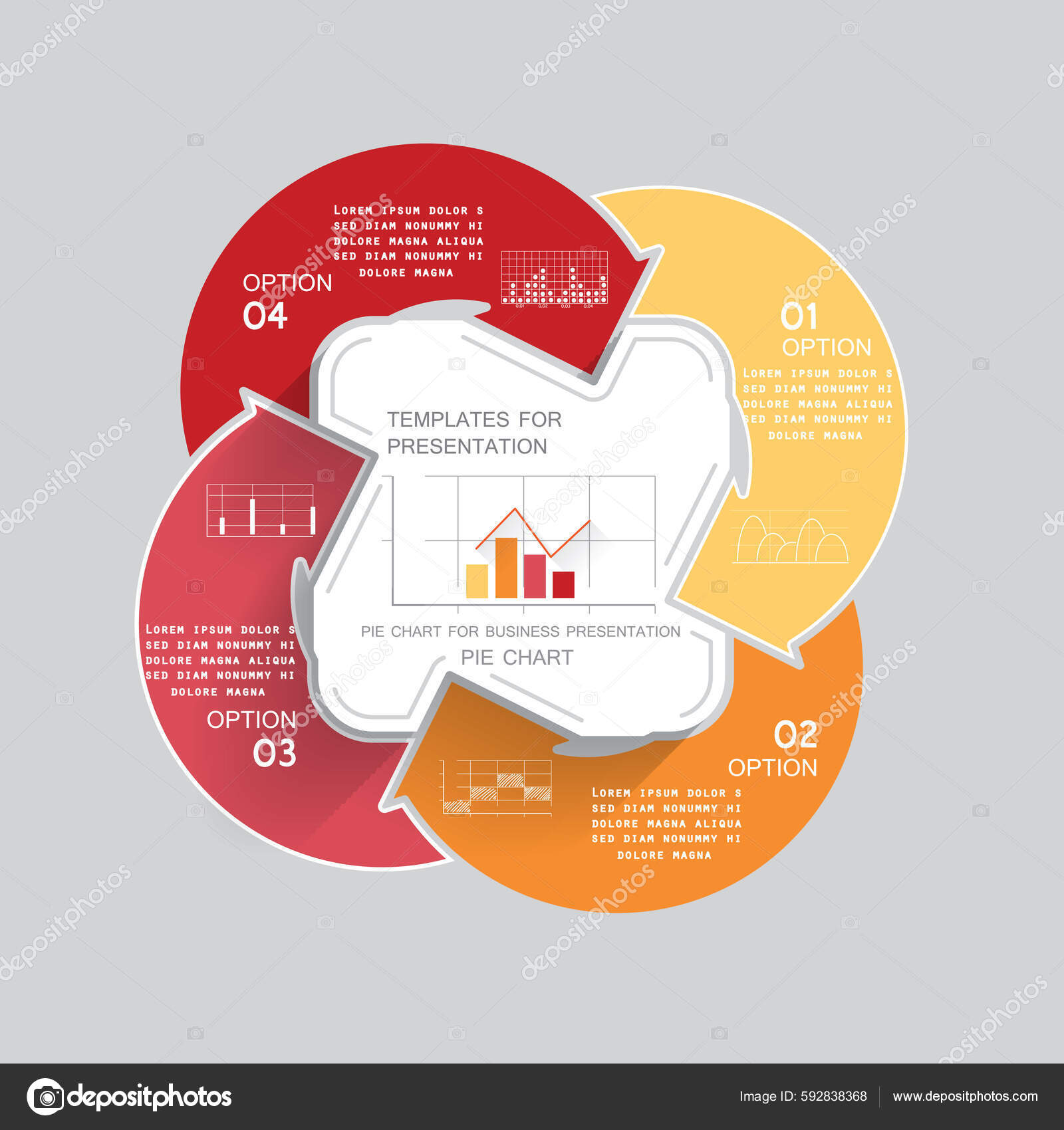 Template Cycle Diagram Pie Chart Steps Processes ©mechik 592838368'e ...