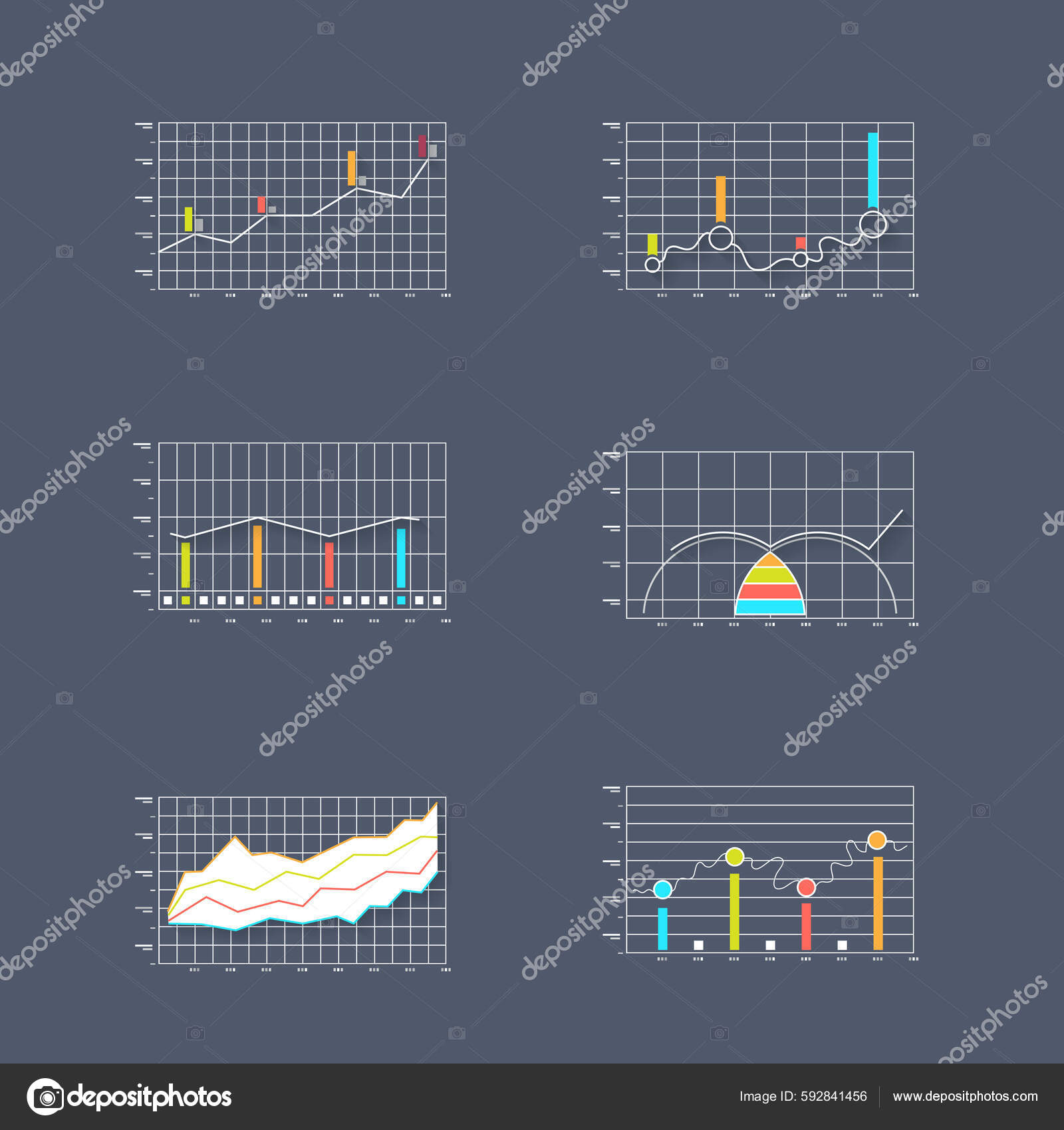 Infographic Template Diagram Graphs Vector de stock #592841456 de ©mechik