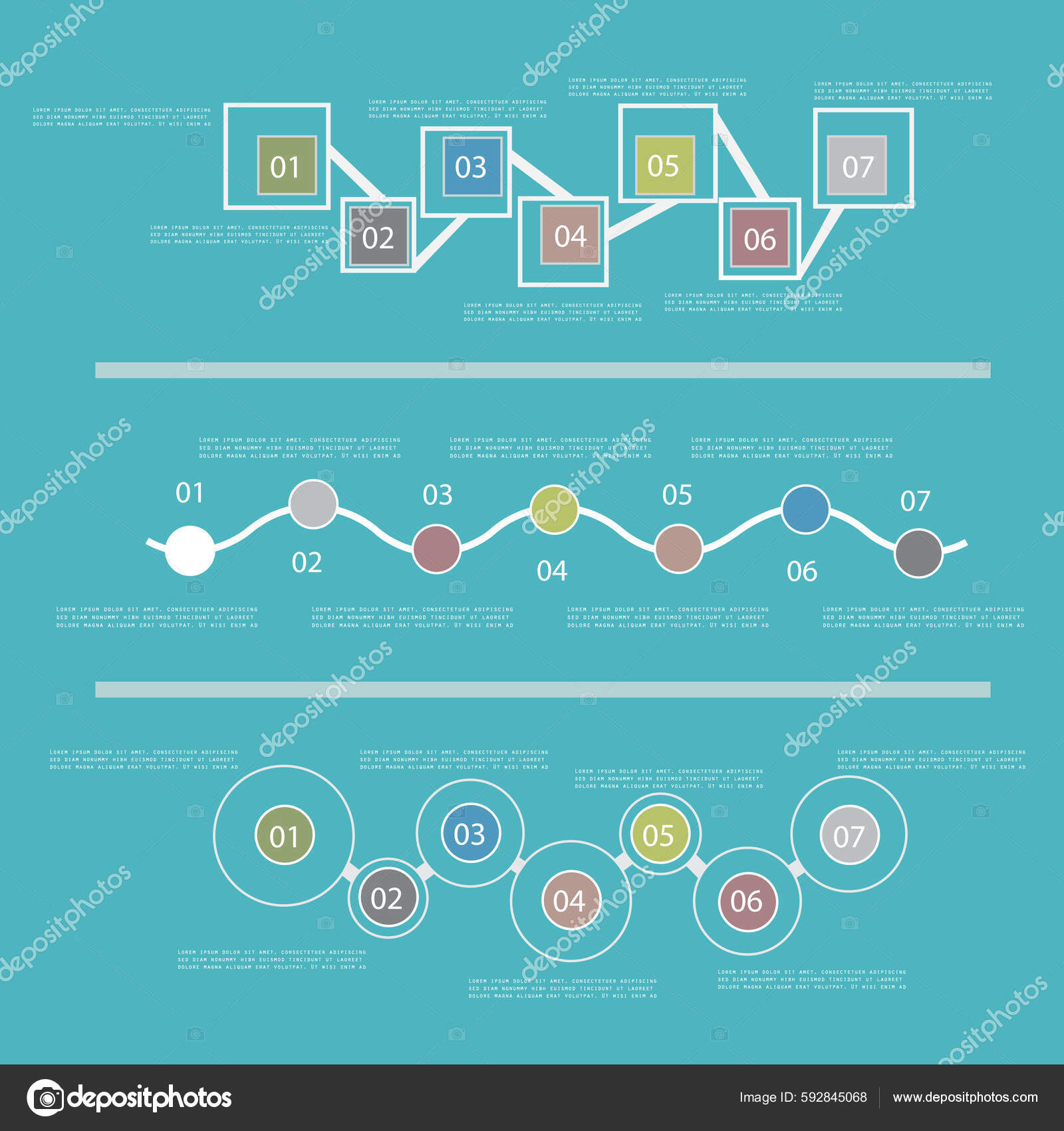 Three Templates Your Presentation Flat Design Vector de stock por ...