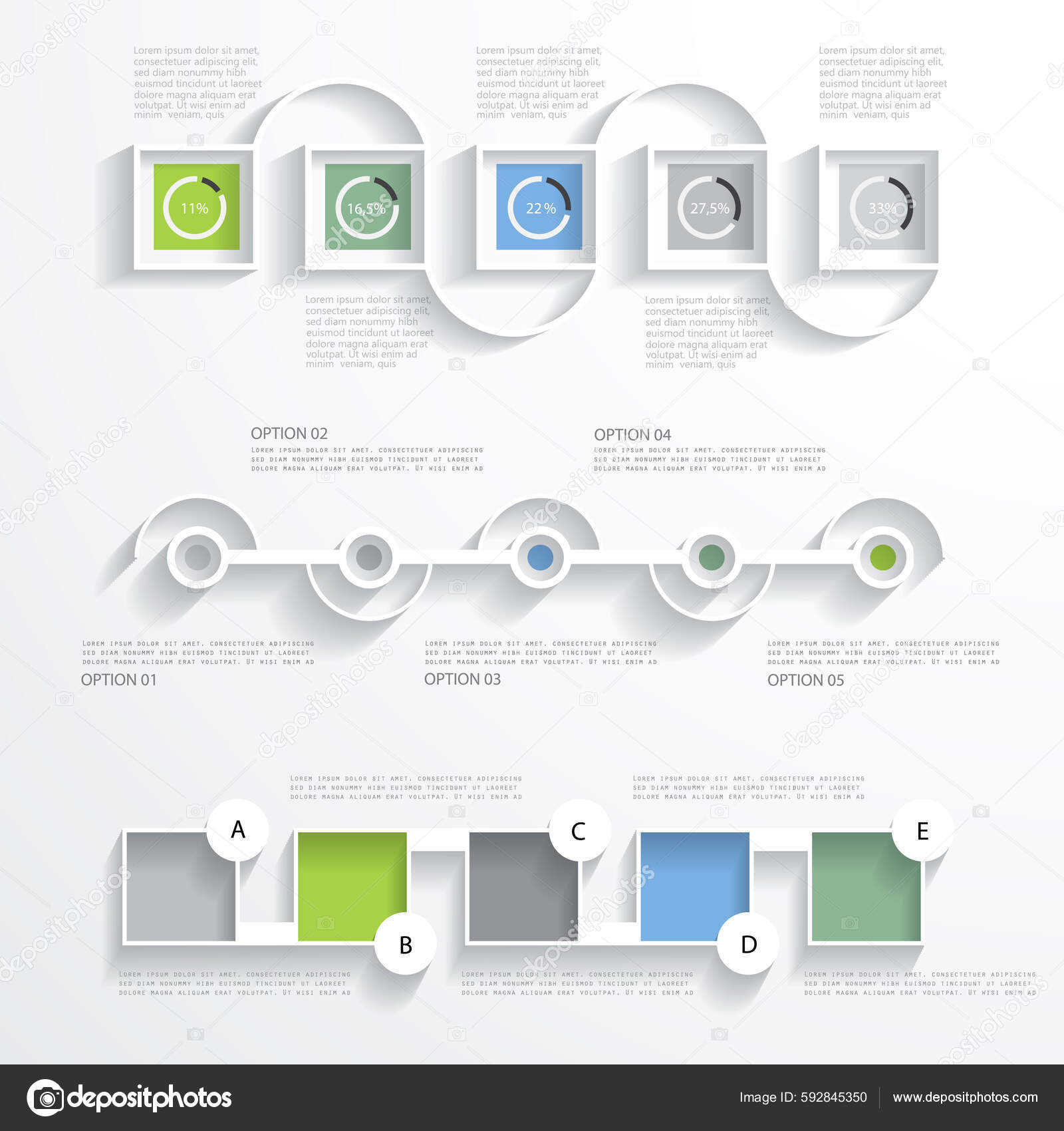 Three Templates Your Presentation Vetor de ©mechik 592845350