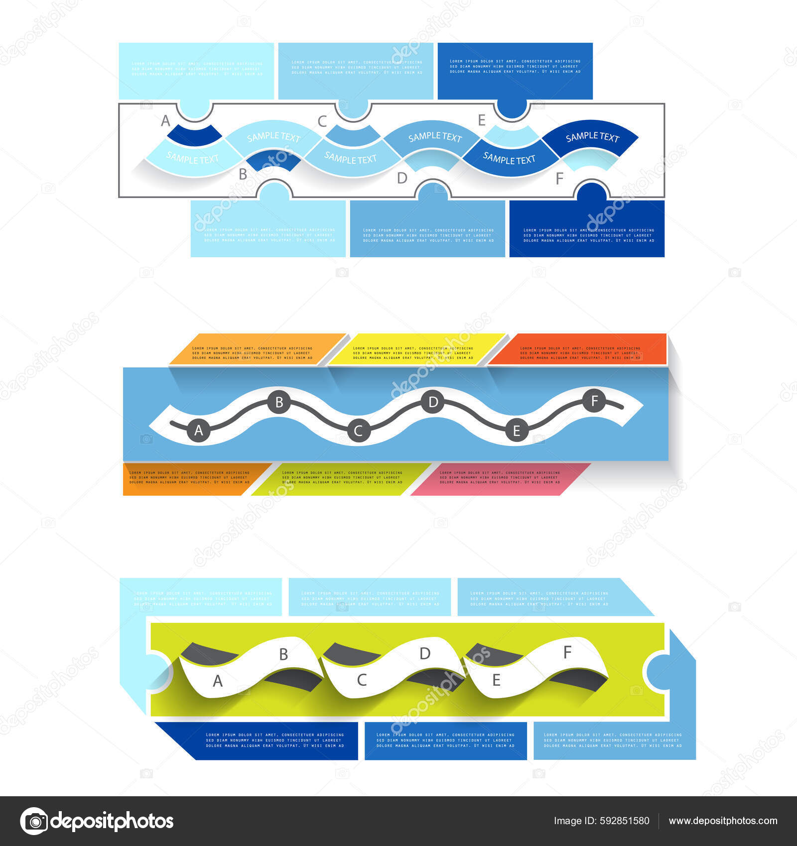 Infographic Templates Six Steps Process Vector Stock Vector by ©mechik ...