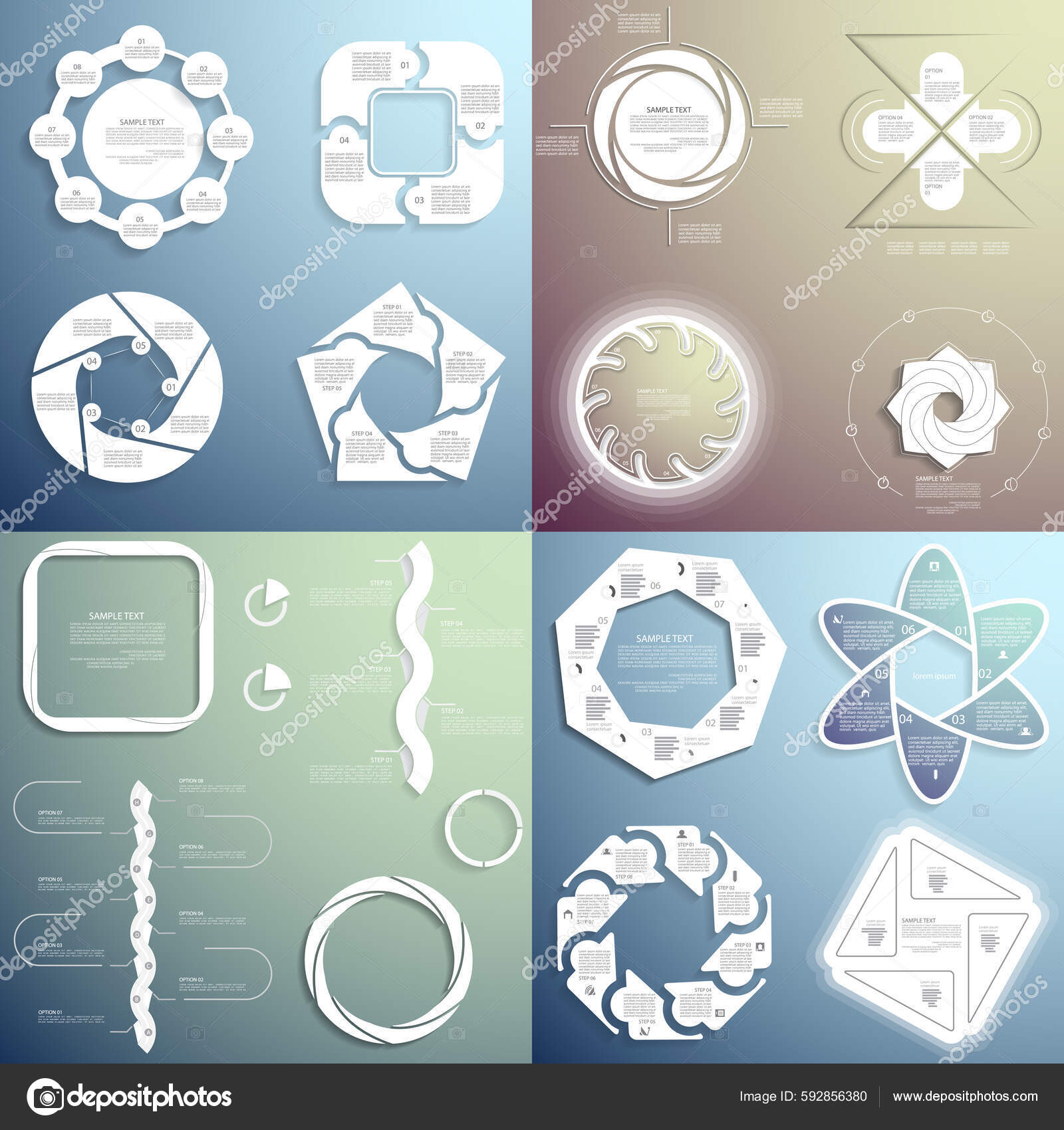 Circular Templates Charts Big Set Stock Vector by ©mechik 592856380