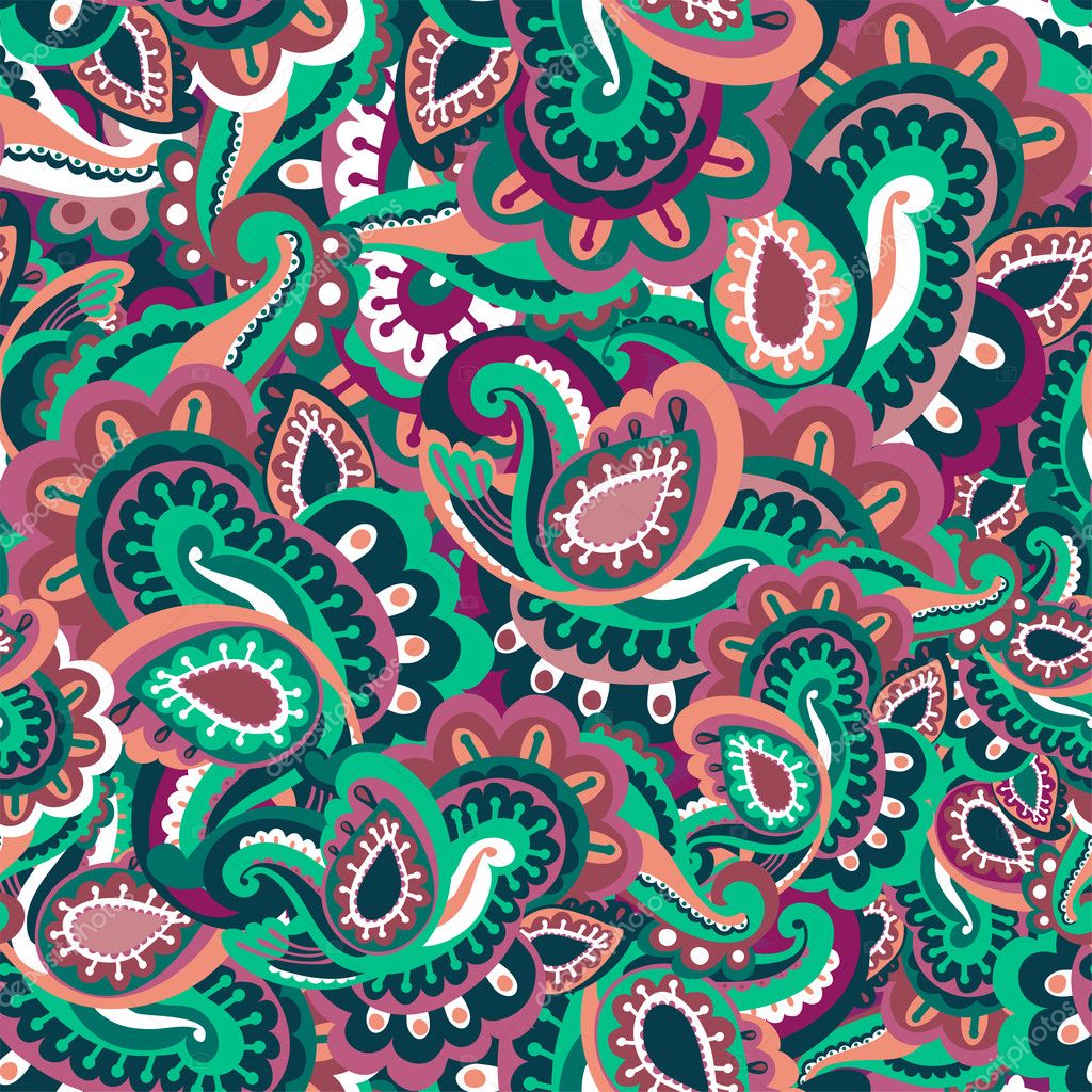 Colourful seamless paisley pattern Stock Vector Image by ©julia_kuz ...