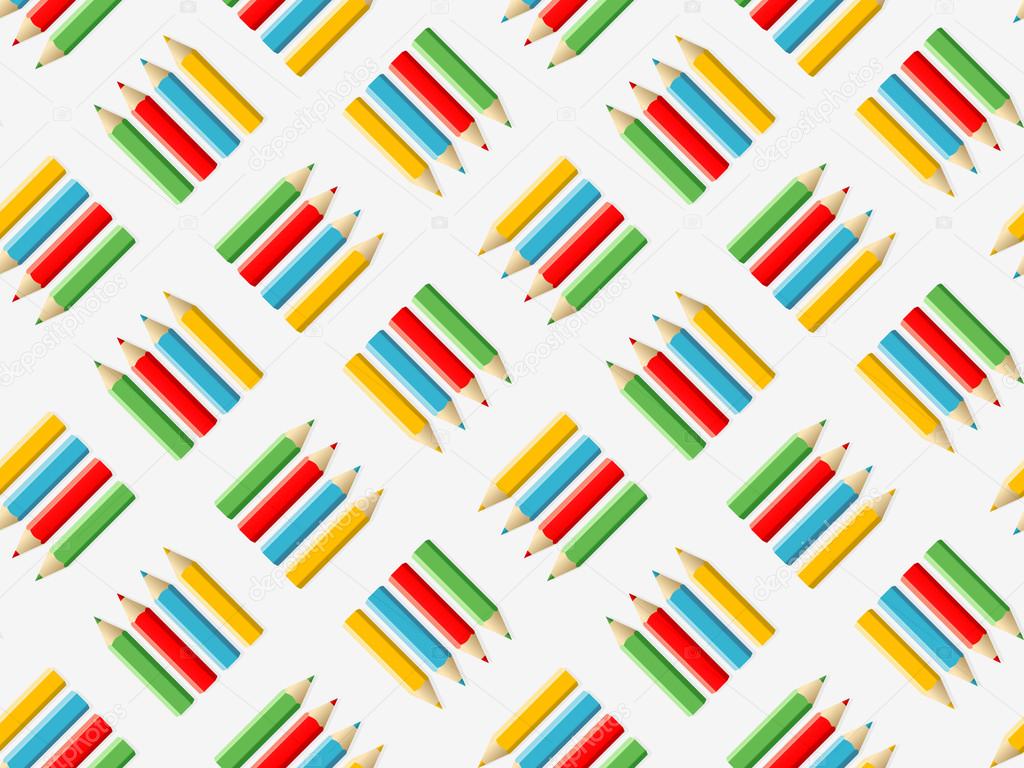 School background with colored pencils — Stock Vector © emuemuemu #29675143