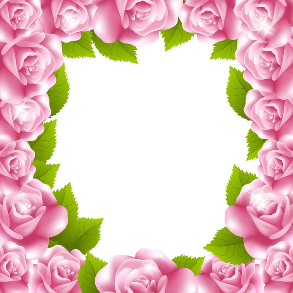 Pink rose and pearls frame Stock Vector by ©asakosakura 29319005