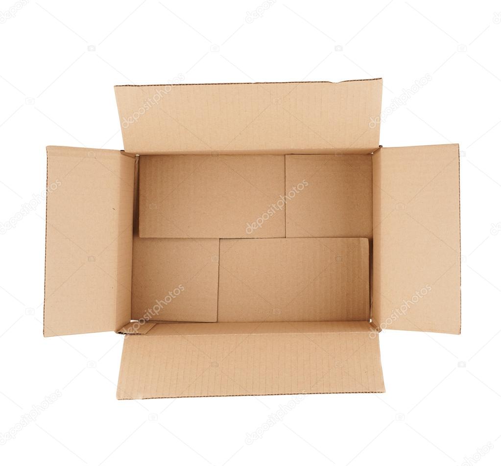 Top down view of open empty cardboard box — Stock Photo © Raysay #22501665