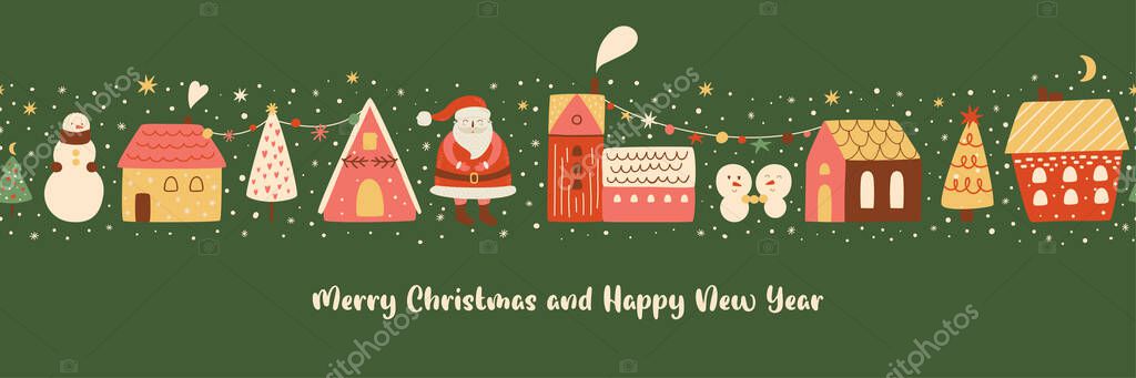 Christmas border landscape Stock Photos, Royalty Free Christmas border ...