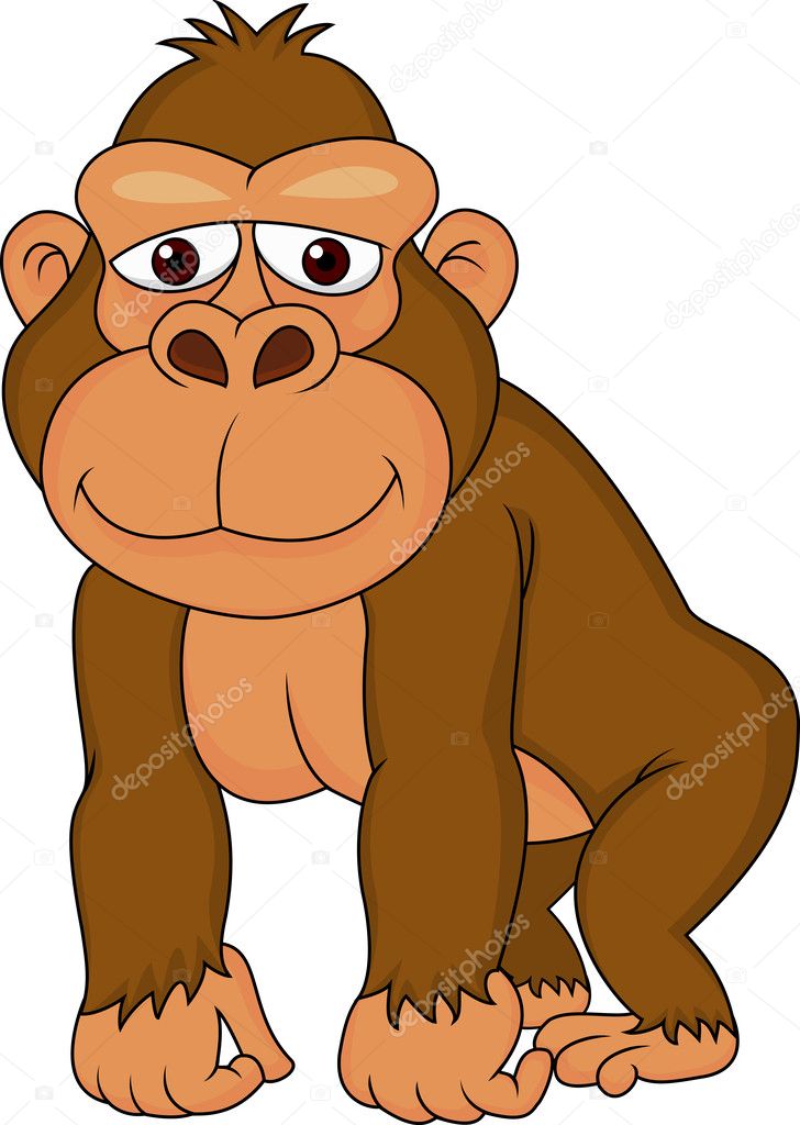 Cute gorilla cartoon — Stock Vector © tigatelu #27367159