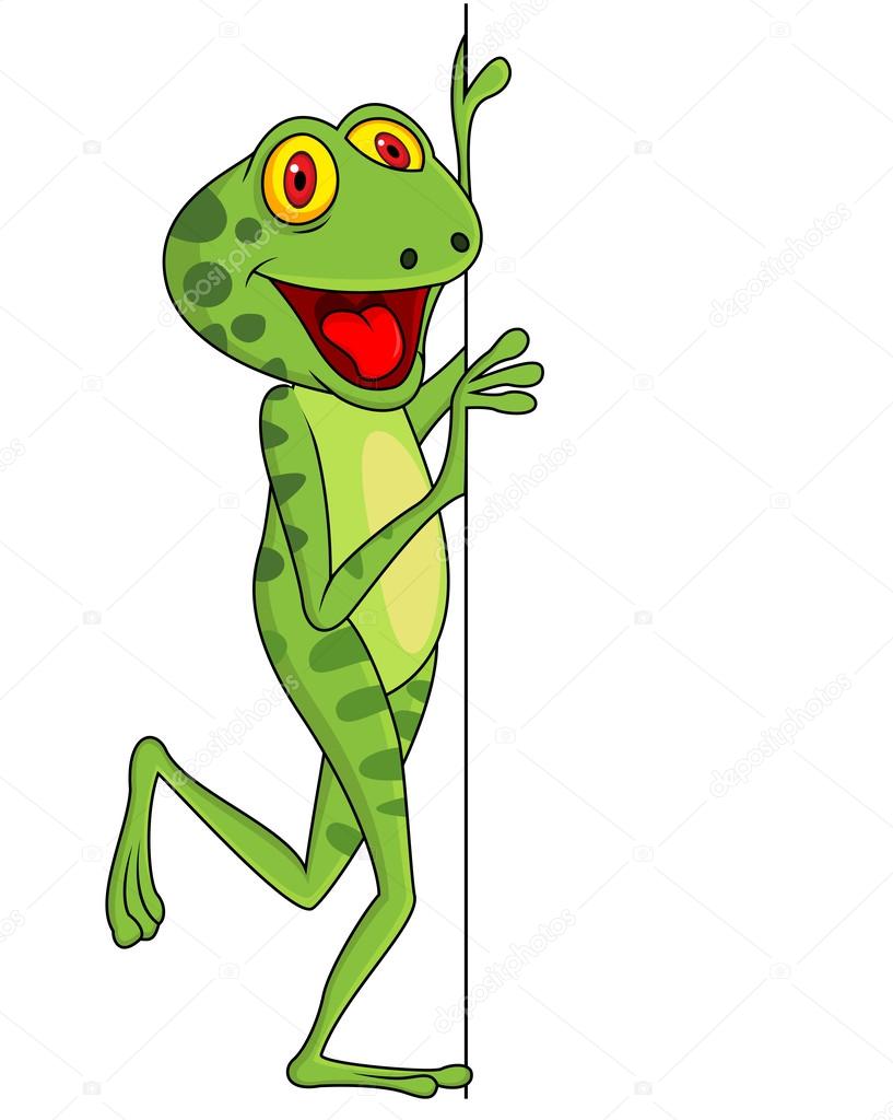 Divertida caricatura de rana con blanco 2023