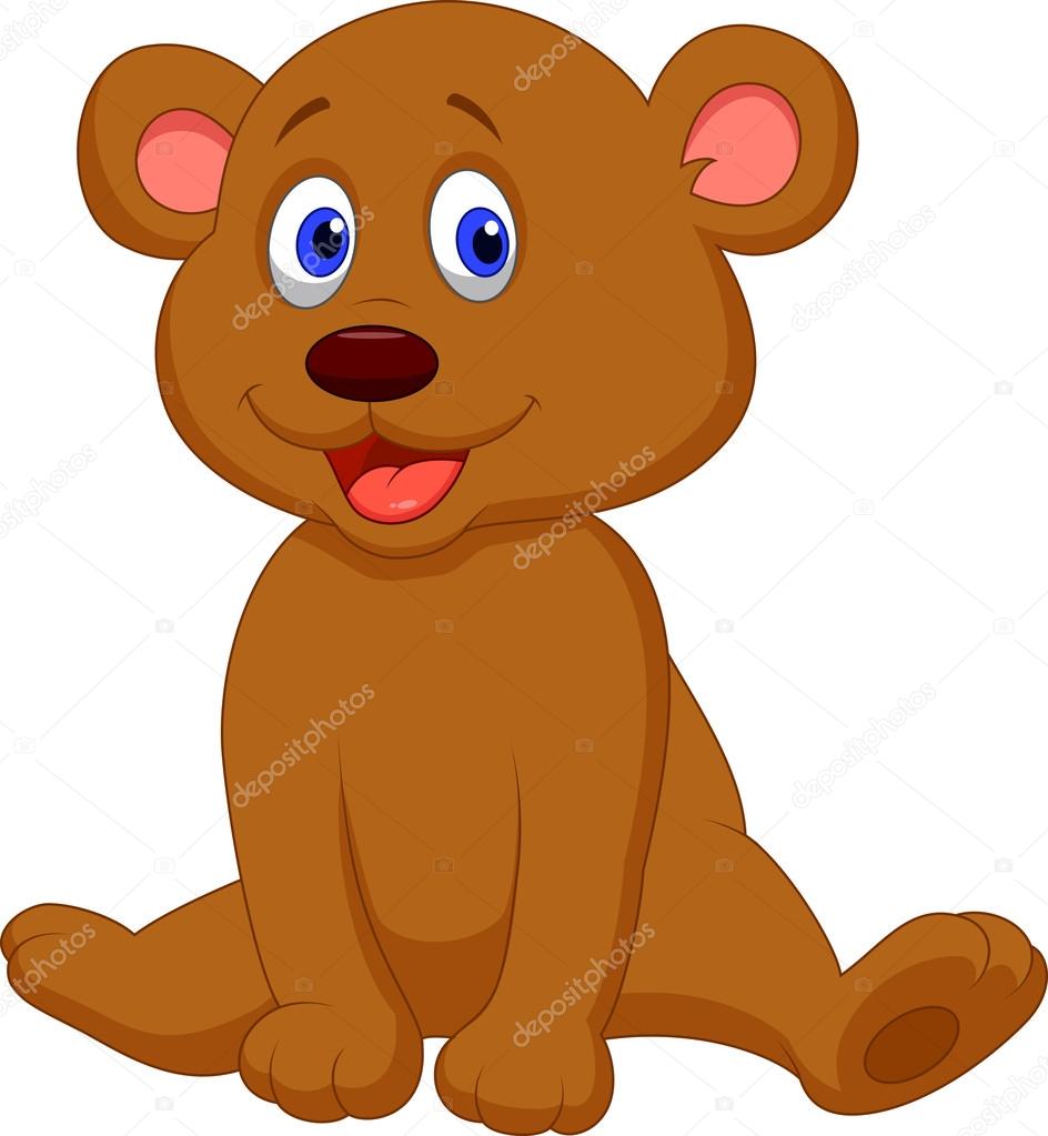 Caricatura lindo bebé oso — Vector de stock © tigatelu #27382417