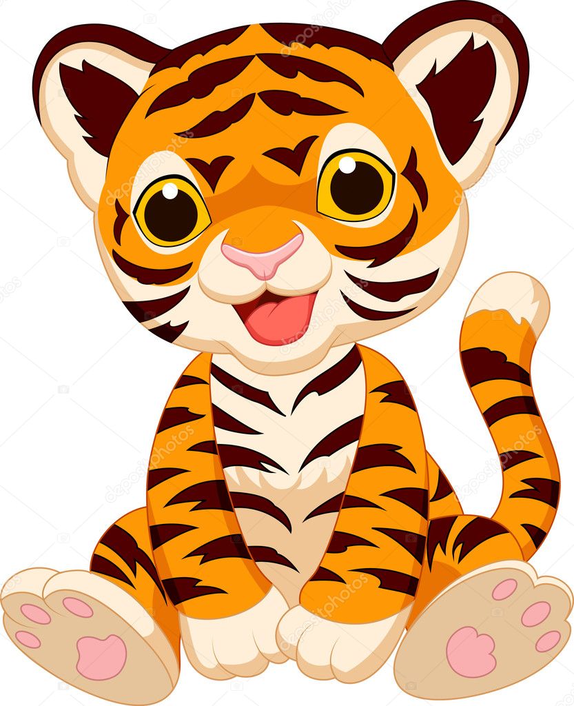 Cute Baby Cartoon Tiger