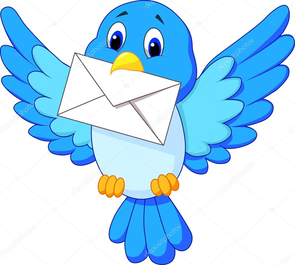 Cute bird delivering letter Stock Vector Image by ©tigatelu #32225311