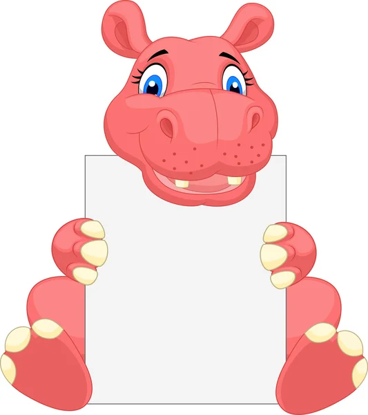 Hippo with blank sign Stock Vector Image by ©idesign2000 #10350220