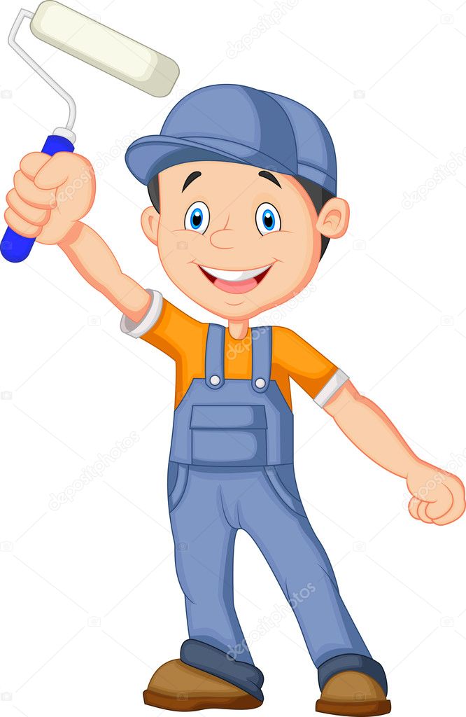 Pintor de dibujos animados — Vector de stock #35748979 — Depositphotos