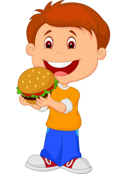 Kids eating burger Vector Art Stock Images | Depositphotos