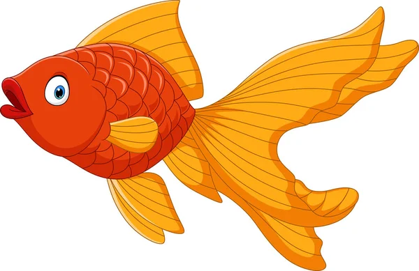 Dibujos animados Goldfish sobre fondo transparente Vector de stock ...