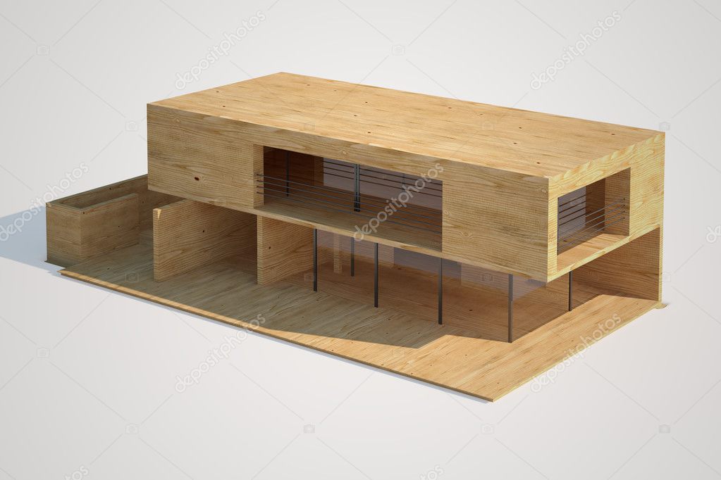 Modern house mock-up. Stock Photo by ©3dmentat 26278253