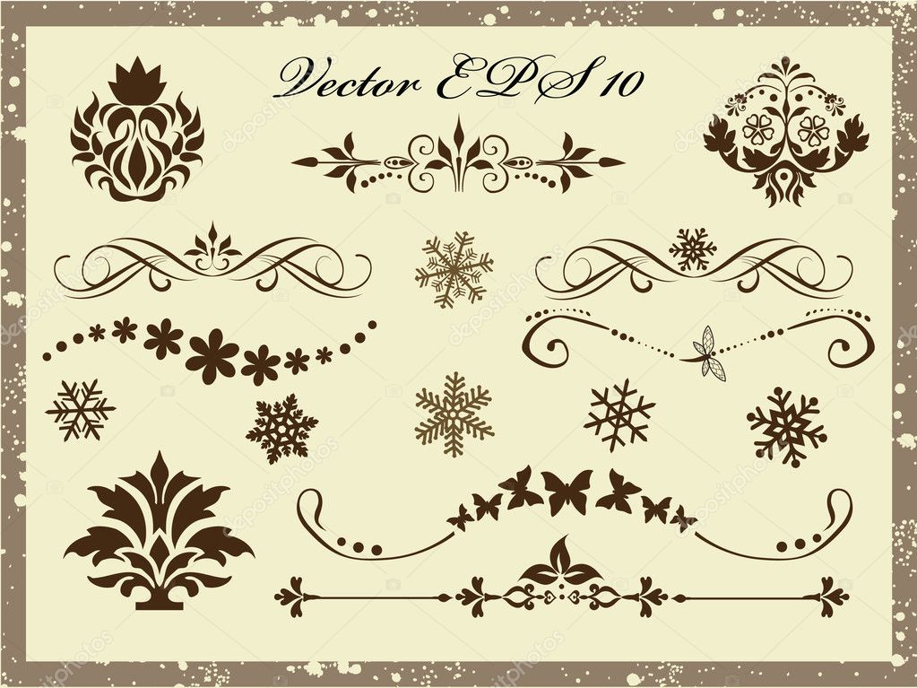 Vector set: calligraphic design elements and page decoration — Stock ... Vector set: calligraphic design elements and page decoration — Stock ...