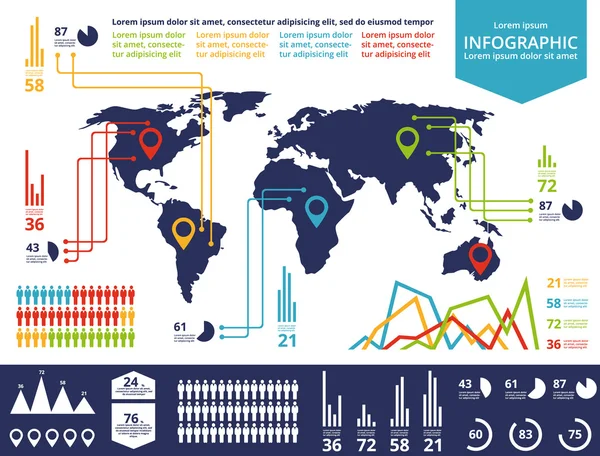 World map infographic pointer population graph Stock Vector Image by ©yupiramos #239940892