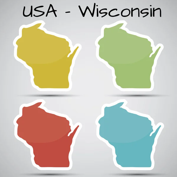 Wisconsin state map Vector Art Stock Images | Depositphotos