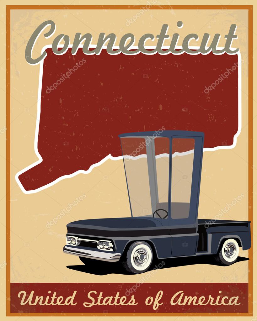 Connecticut road trip vintage poster Stock Vector Image by ©isabel_a ...