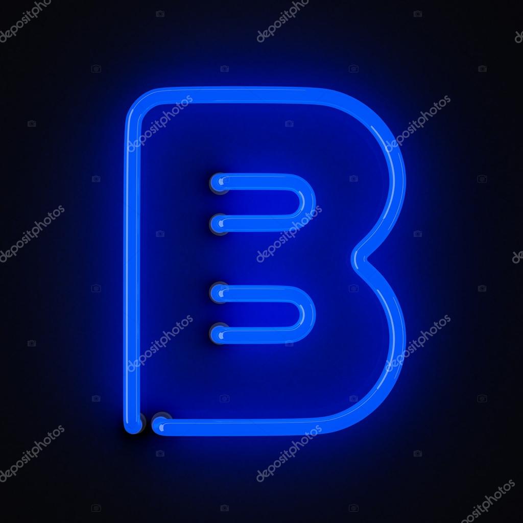 Neon letter B Stock Photo by ©3D_pic 18760339