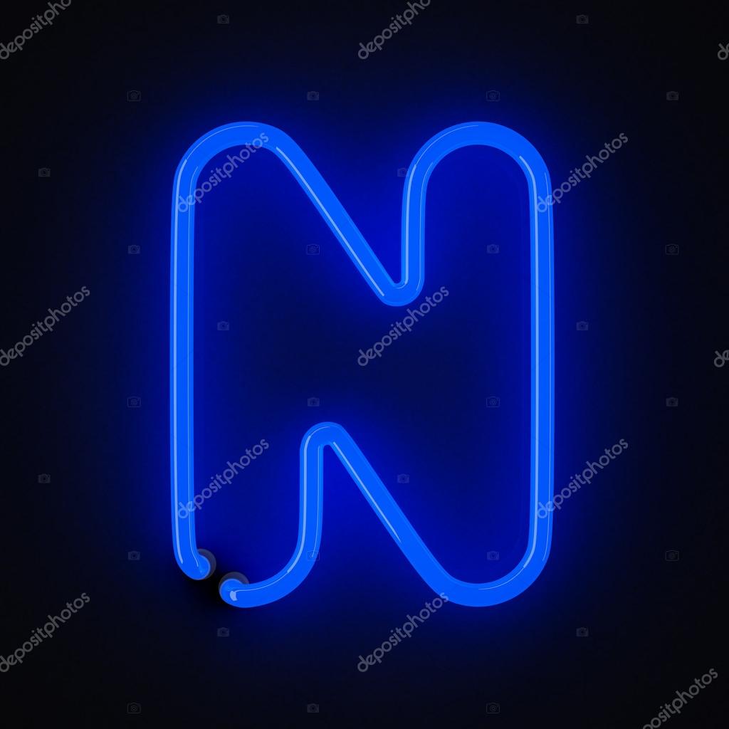 Carta de néon N fotos, imagens de © 3D_pic #18760561