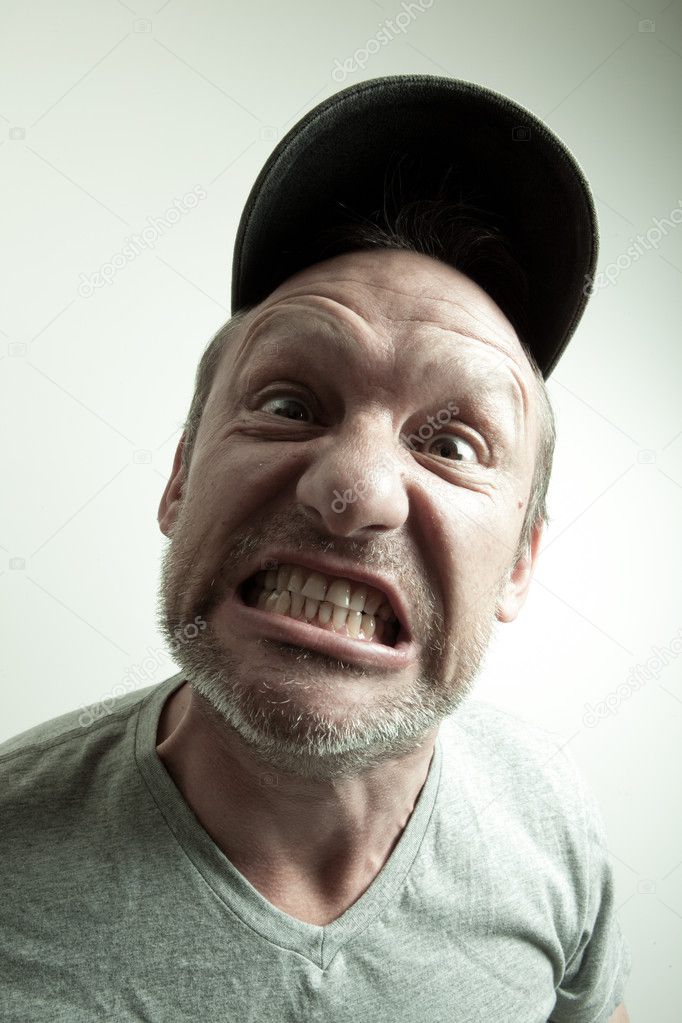 Expresive man doing a funny face — Stock Photo © laindiapiaroa #19408837