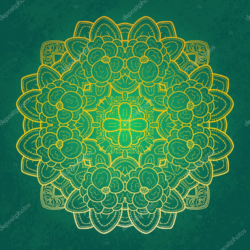 Floral round lace design Stock Vector by ©liadakine 19163387