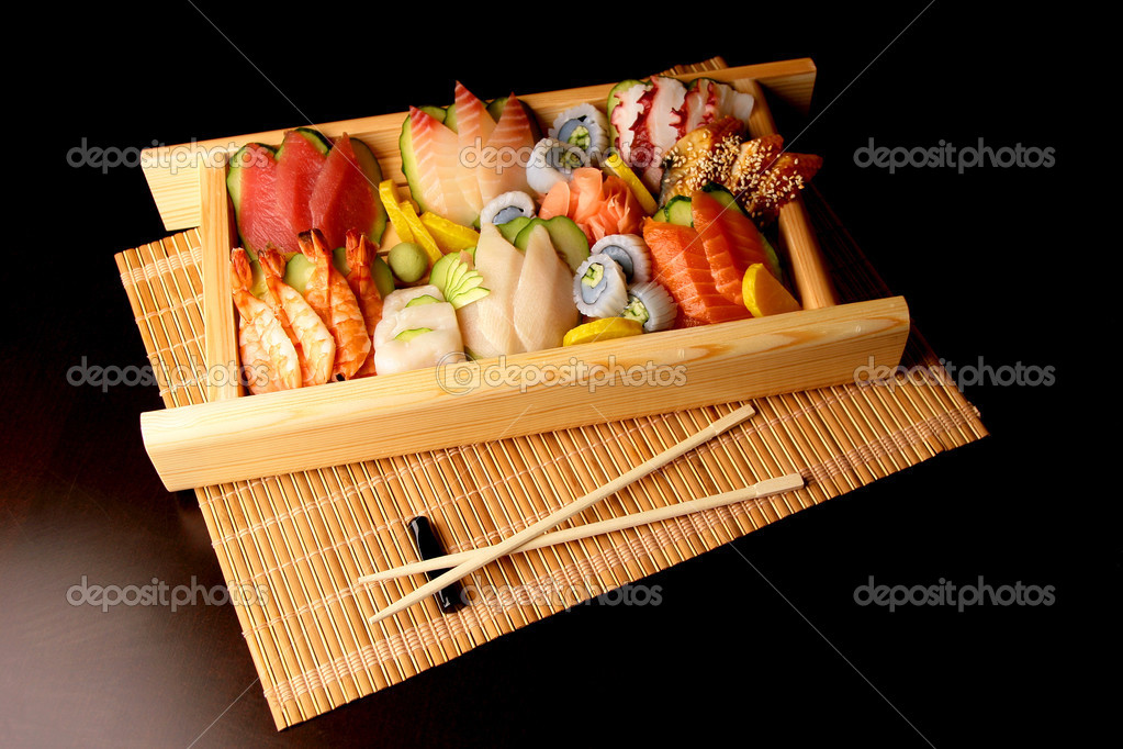 Assorted japanese sushi Stock Photo by ©HotPhotoPie 38843345
