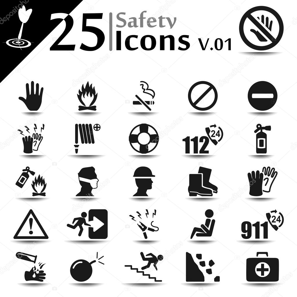 veiligheid pictogrammen v.01 — Stockvector © zagandesign #22784004