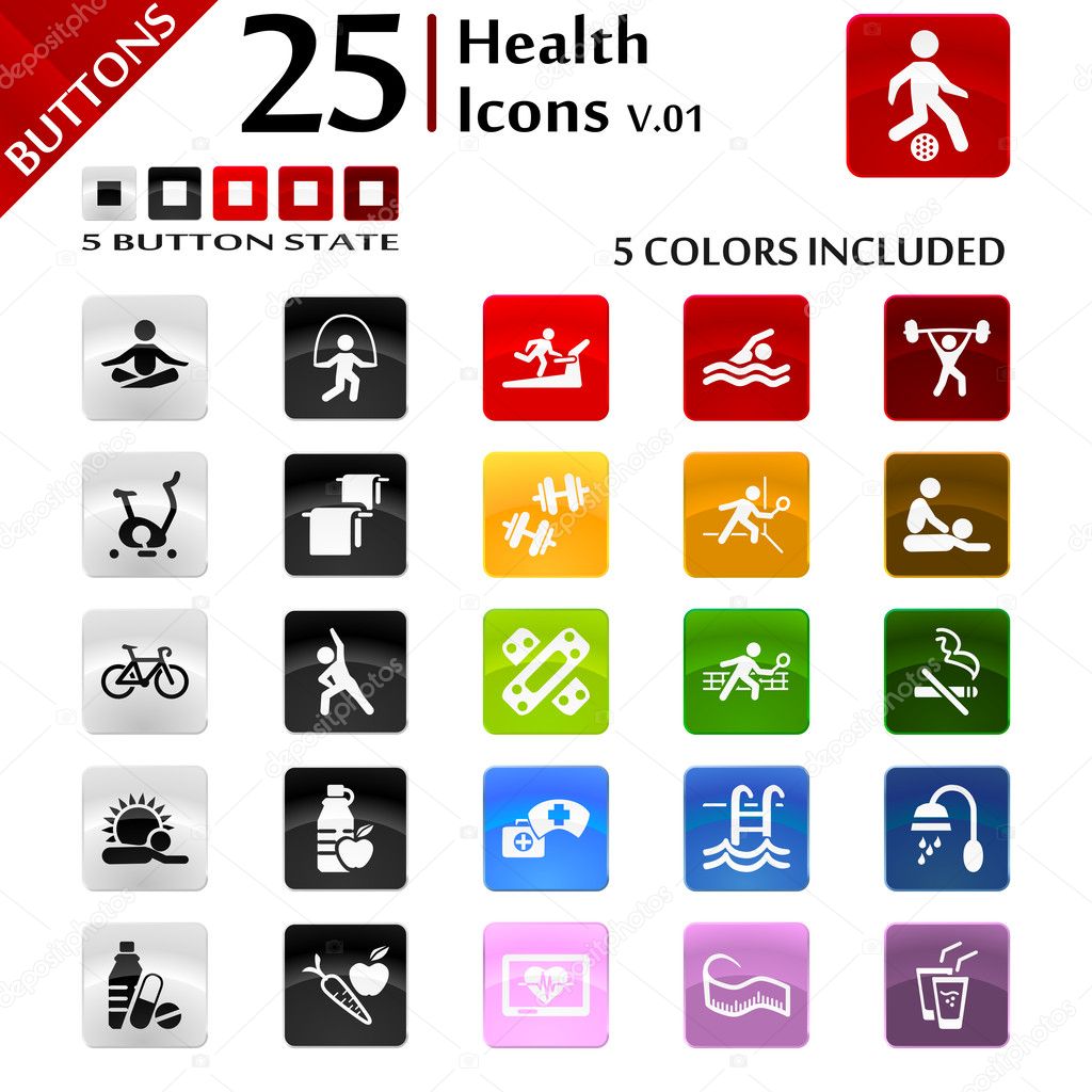 Health Icons v.01 — Stock Vector © zagandesign #24316191