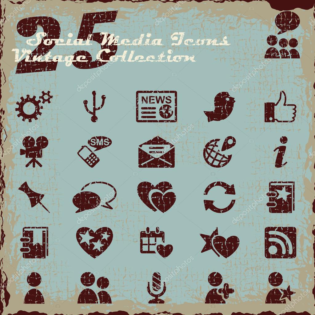Vintage Social Media Icons
