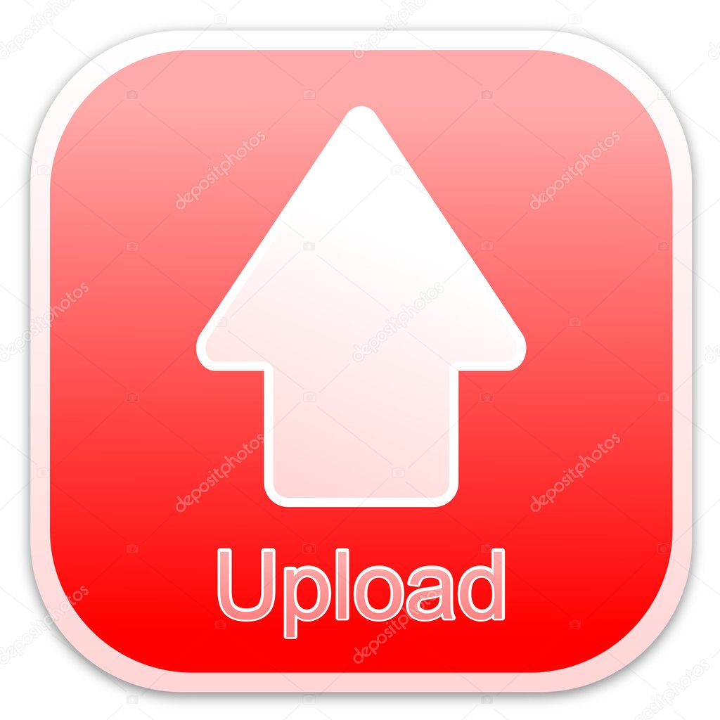 Upload button red (square) — Stock Photo © dkvektor #18724093
