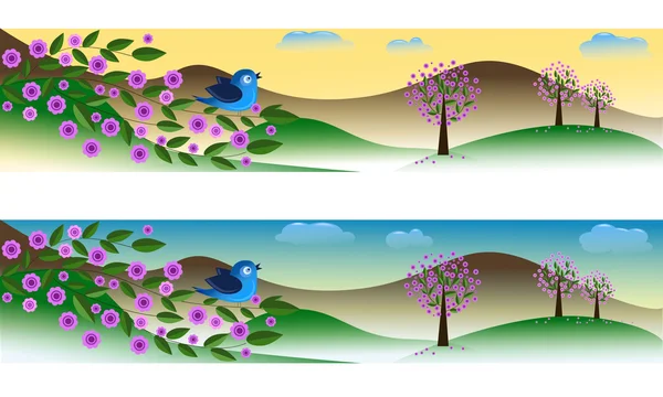 Illustration of seasons in forest. — Stock Vector © sergey89rus #63783325