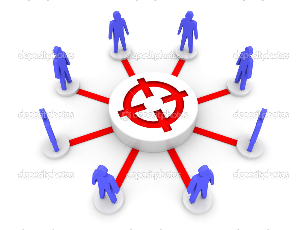 Team target. Common goal. Concept 3D illustration. Stock Photo by ...
