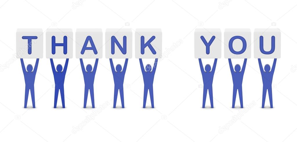 Men holding the phrase thank you. Concept 3D illustration. — Stock ...