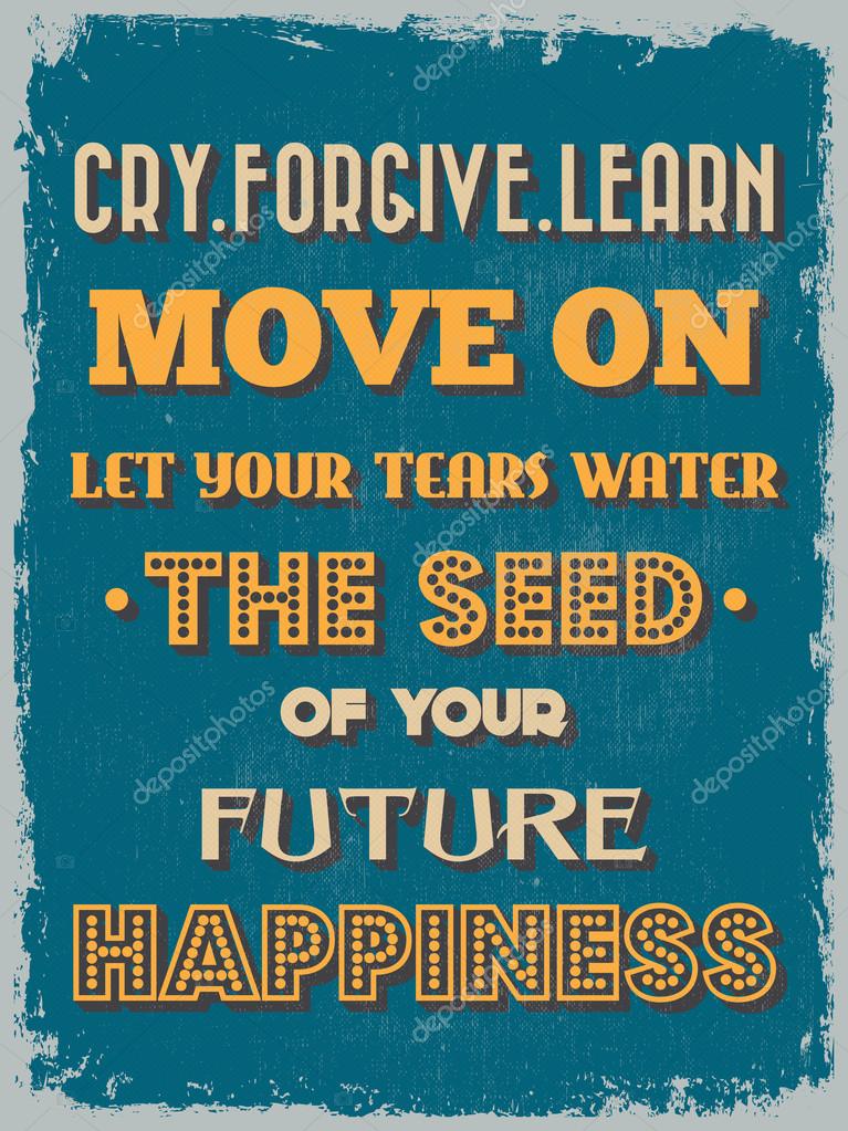 Retro Vintage Motivational Quote Poster. Vector illustration Stock ...