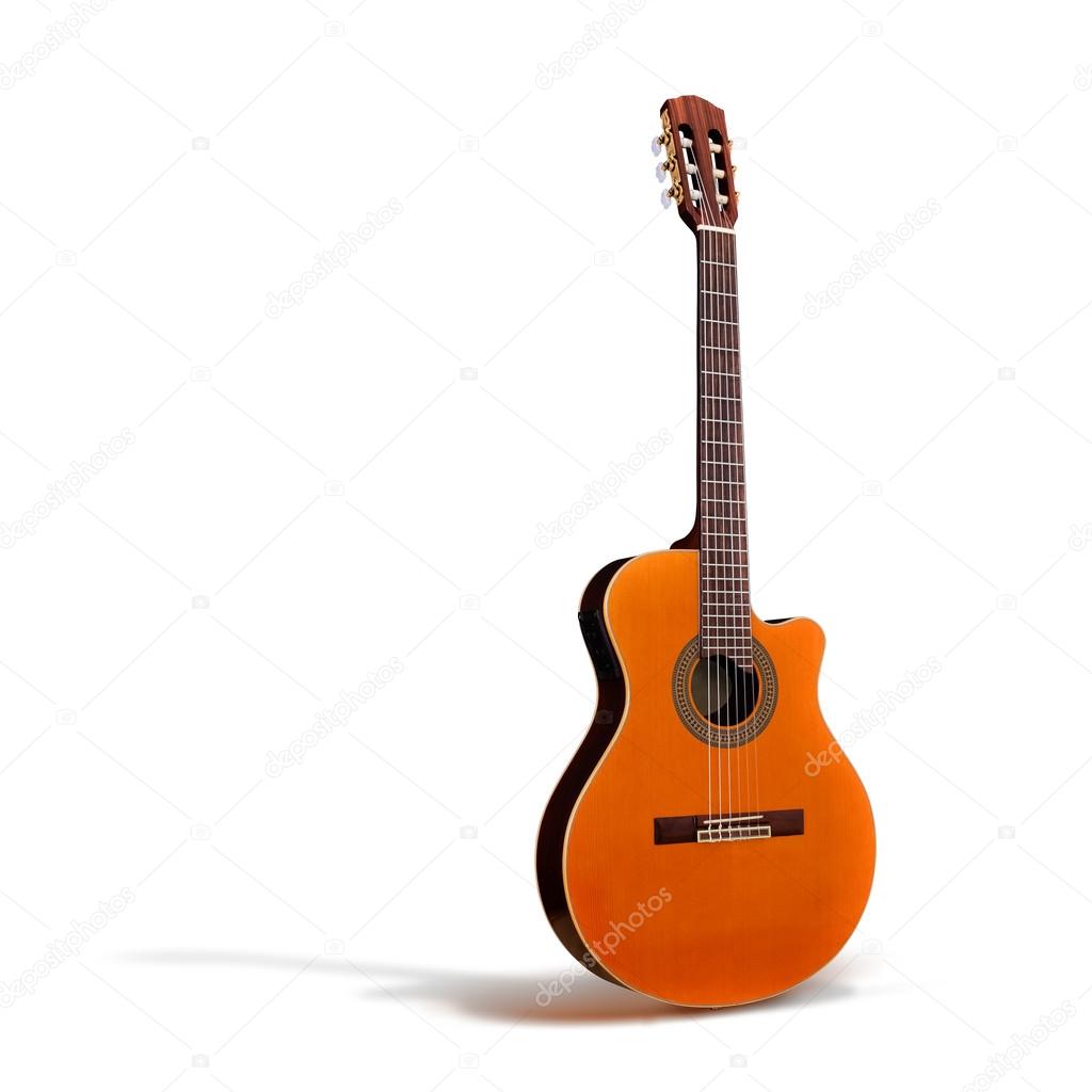 Isolated cutaway classical guitar — Stock Photo © cowardlion #30281059