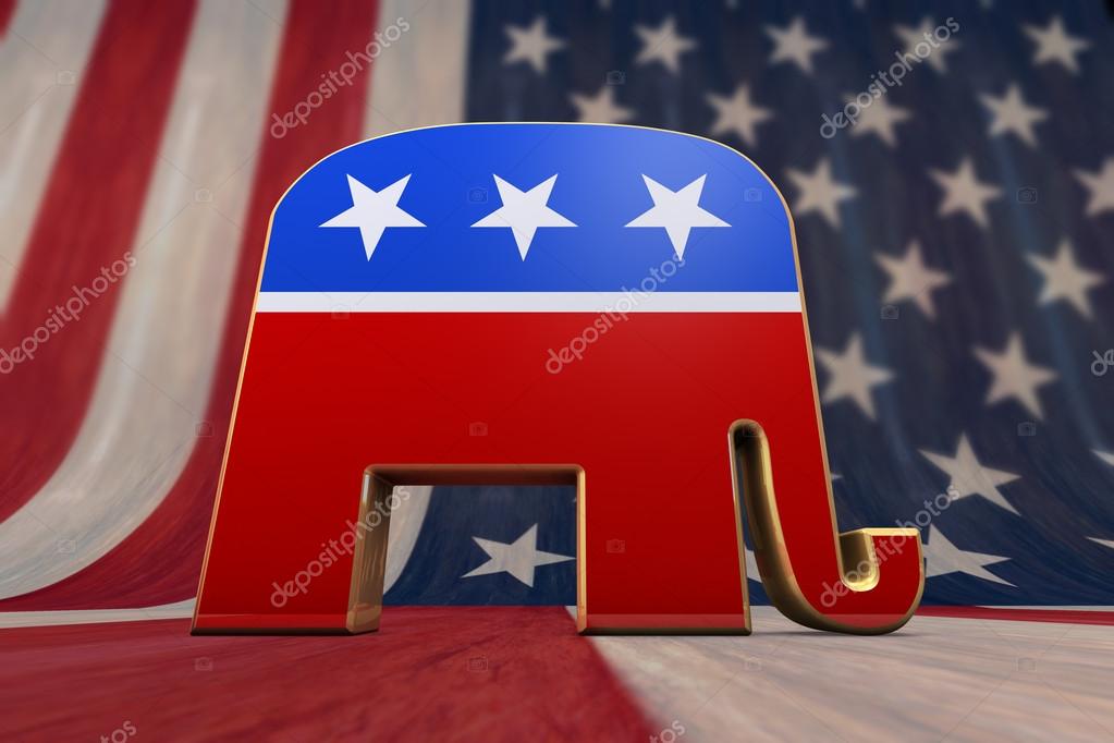 Republican Party Symbol on an American Flag Background Stock Photo by ...
