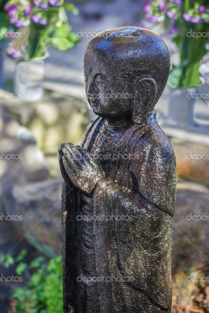 Small Jizo Statues at Hase-dera Temple in Kamakura Stock Photo by ...