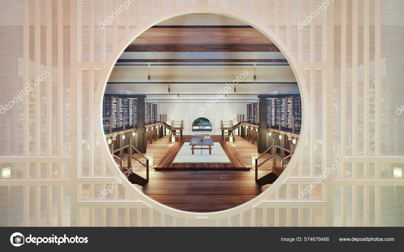 Rendering Ancient Chinese Bamboo Scroll Book Library Stock Photo by ...