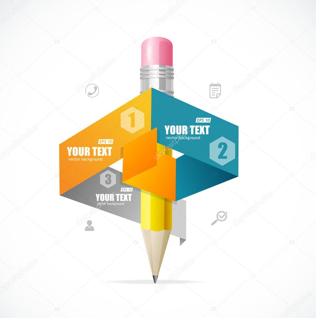 Creative paper and pencil infographics options Stock Vector Image by ...