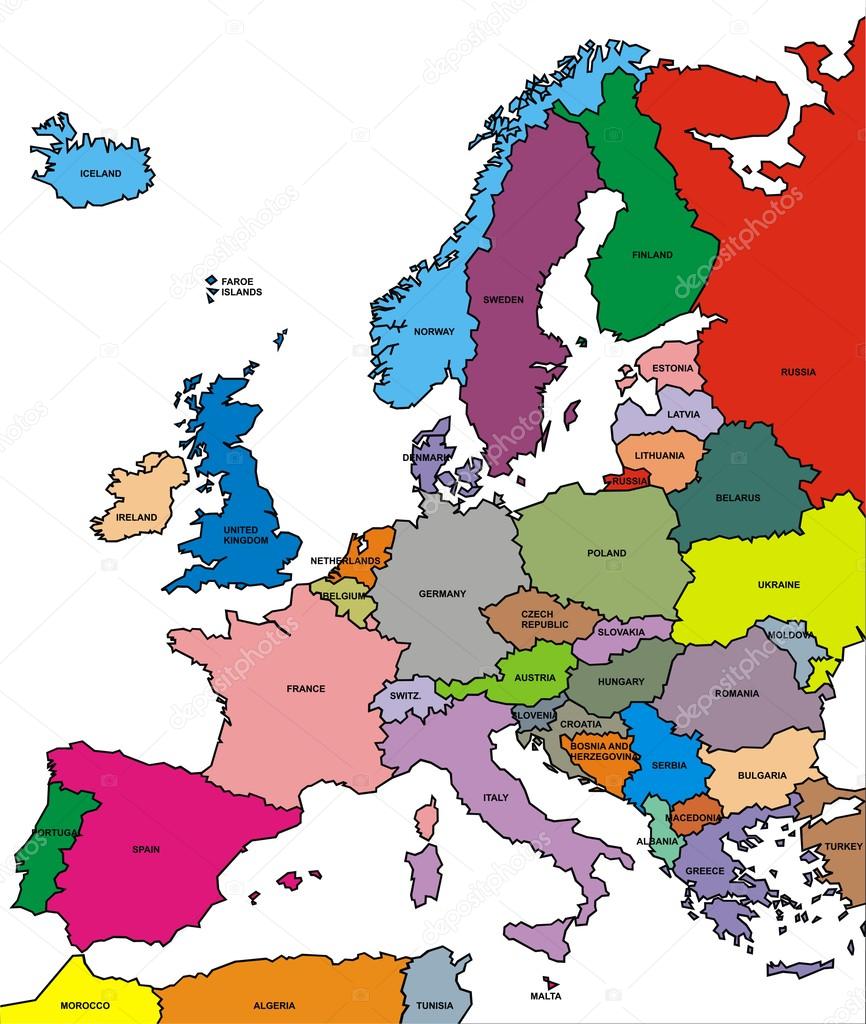 Mapa Evropa — Stock Vektor © pepeemilio2 #36824279