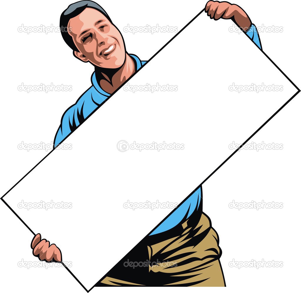 Man and empty board Stock Vector Image by ©pepeemilio2 #37096765
