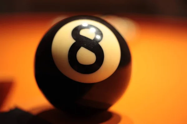 Pool Ball Number Close Billiard Board Blurred Background Stock Photo by ...