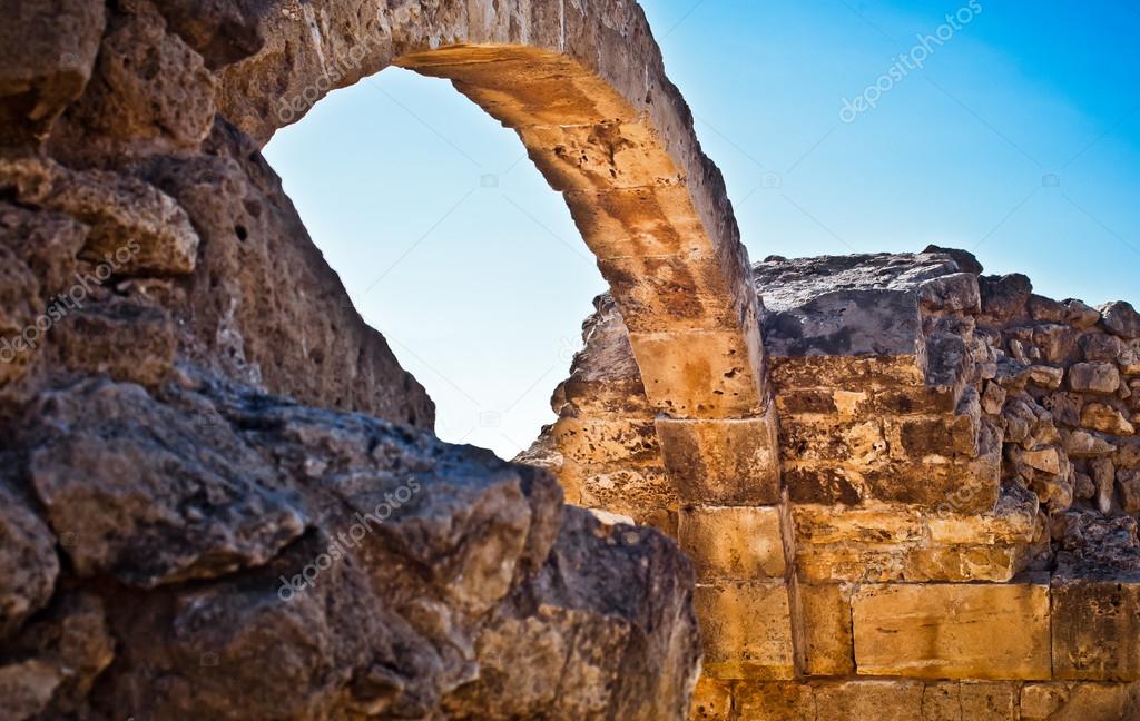 Ruins of Greek ancient arches in Paphos, Cyprus Stock Photo by ...
