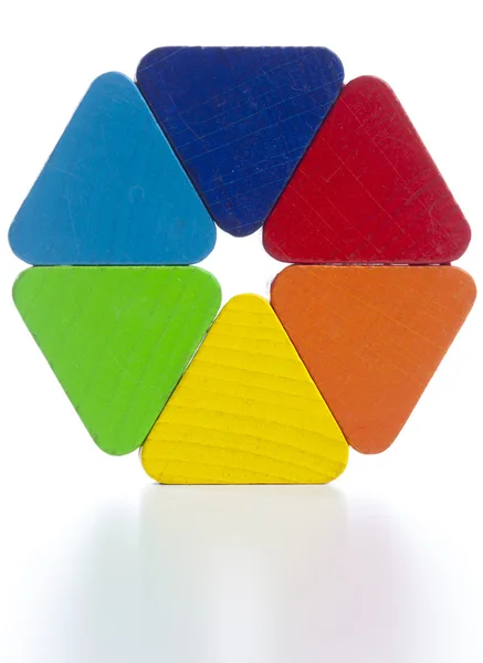 Color hexagon toy for baby and toddler ages — Stock Photo ...
