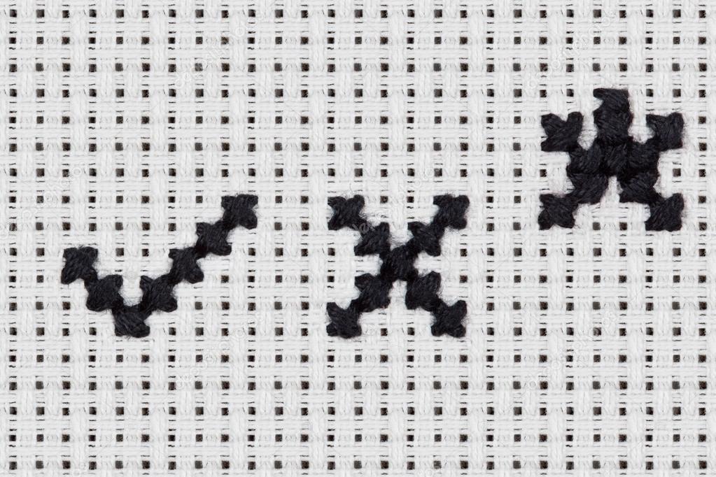 Cross-stitch -Alphabet and Icons - Check marks, Asterisk — Stock Photo ...